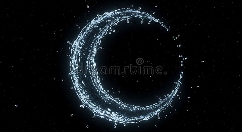 A Crescent Moon Shape is Formed by a Dynamic Splash of Water ...