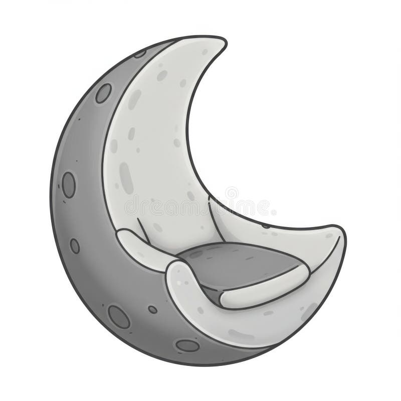 Gray Crescent Moon Shaped Chair Pixel Art Illustration Stock ...