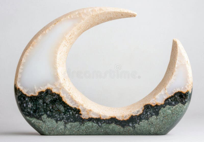 Crescent Moon-shaped Rock Formation Stock Illustration - Illustration ...