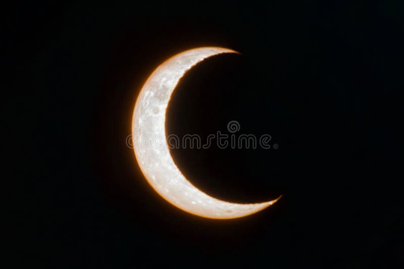 A Crescent Moon is in the Sky Stock Photo - Image of black, beautiful ...