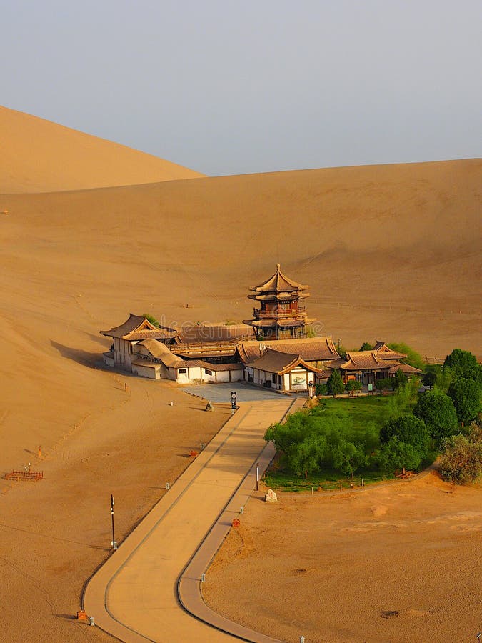 Crescent Moon Spring,Dunhuang,Gansu,China Stock Photo - Image of ...
