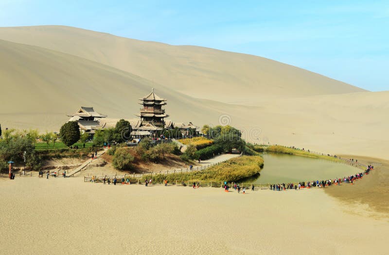 Oasis and the Pavilion in Desert Editorial Photography - Image of ...