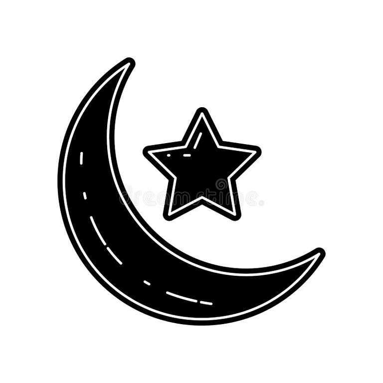 Crescent Moon and Star Icon. Element of Arabian for Mobile Concept and ...