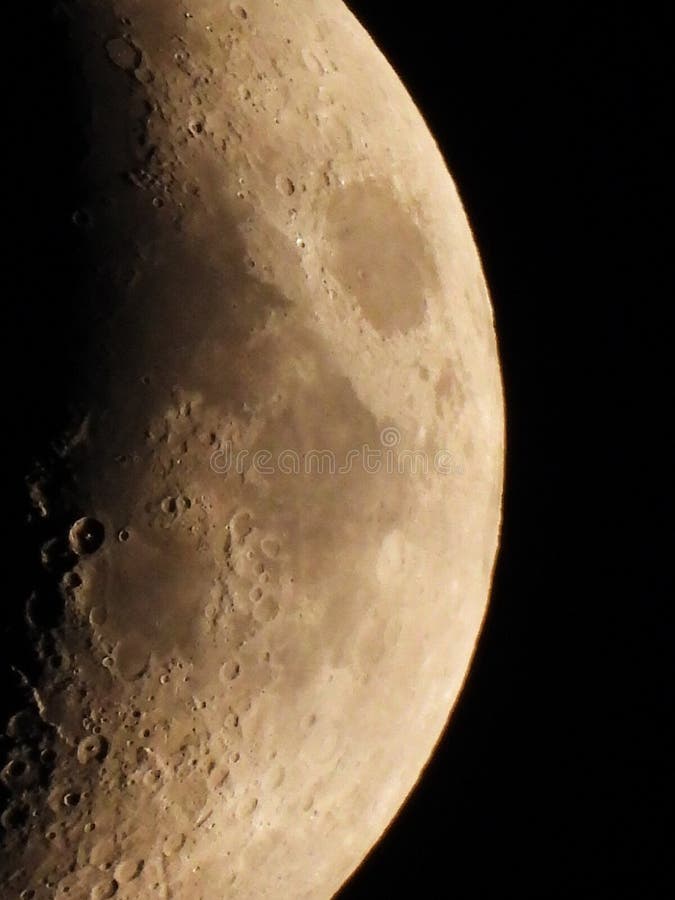 Crescent Moon Surface Closeup Vertical Stock Image - Image of ...