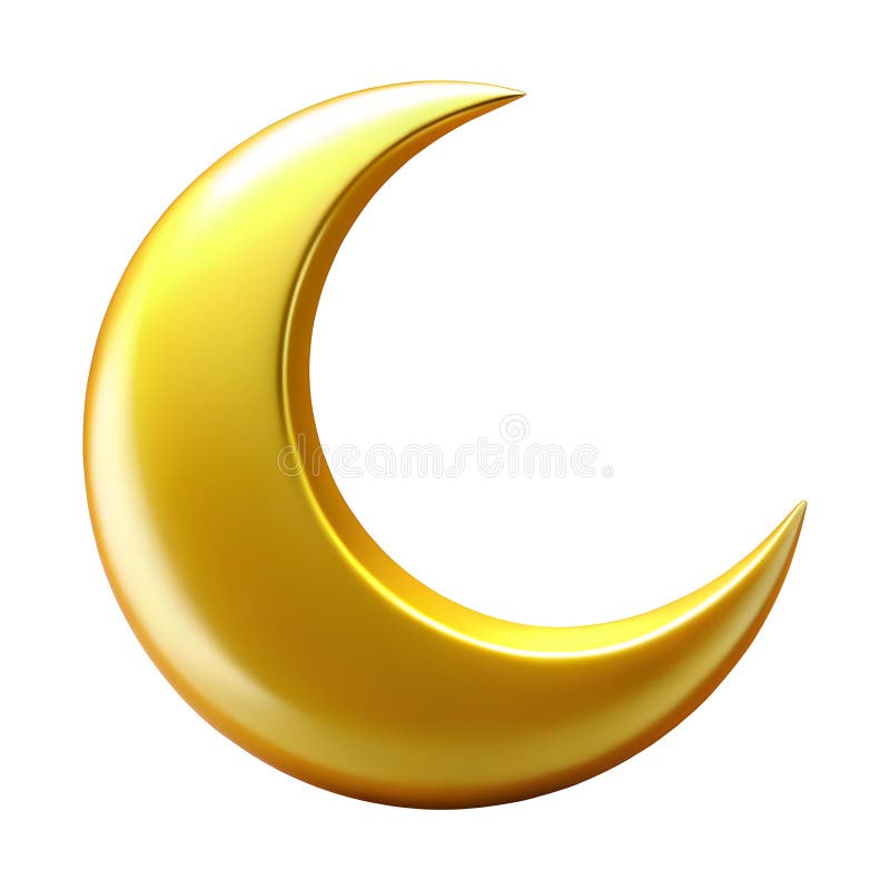 Crescent Moon Symbol Isolated on White Background Stock Illustration ...