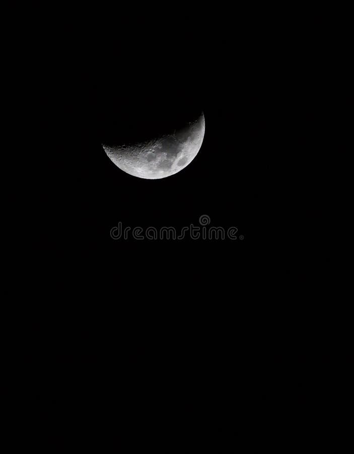 Crescent Moon Vertical with Copy Space Stock Photo - Image of detail ...