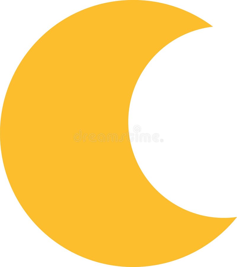 Crescent moon yellow stock vector. Illustration of space - 107180586