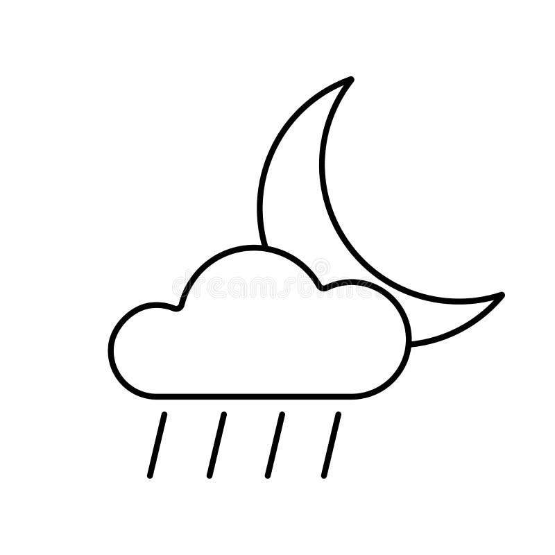 Crescent Rain Icon Element of Weather Icon for Mobile Concept and Web ...
