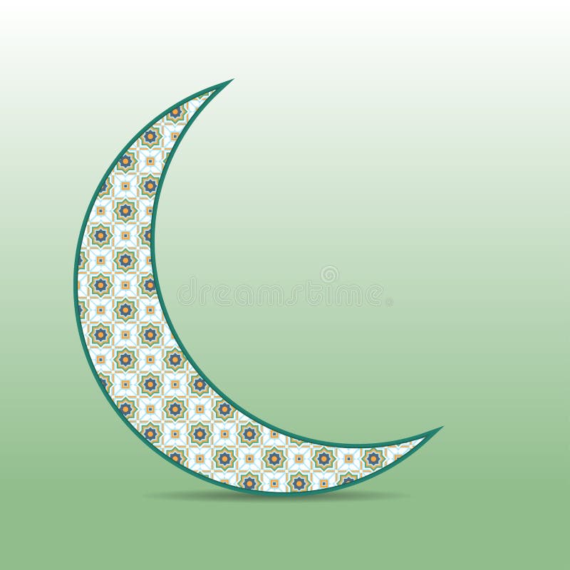 Crescent Shape with Eastern Arabian Style Pattern Stock Vector ...