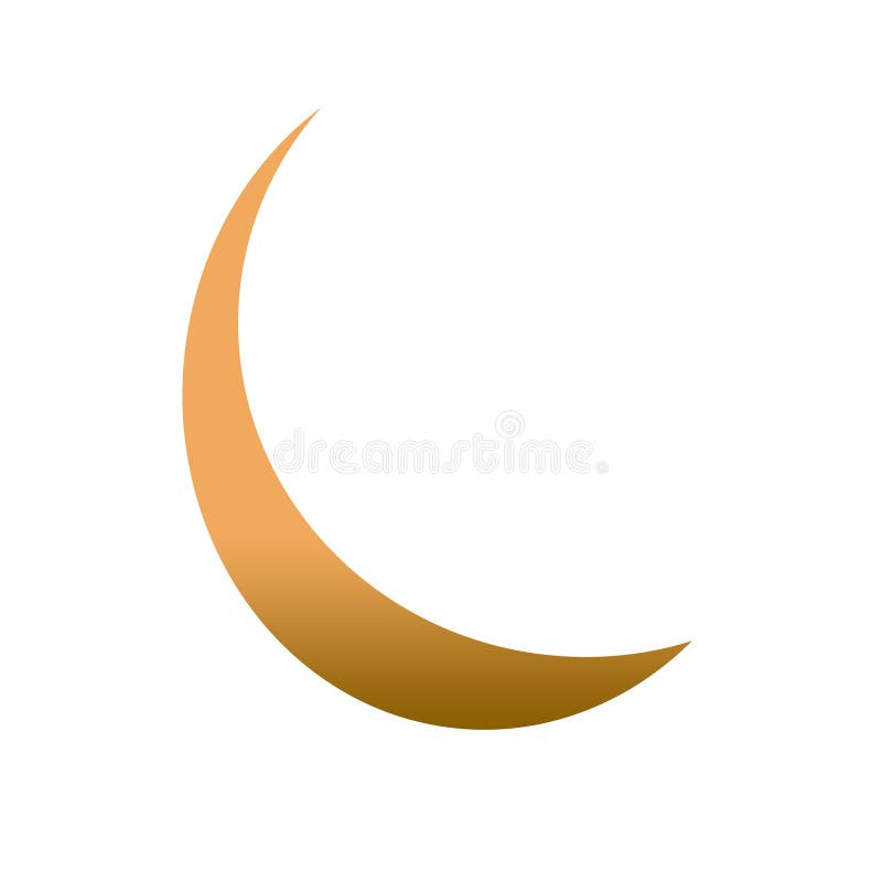 Crescent Shape Illustration in Golden Color Stock Illustration ...