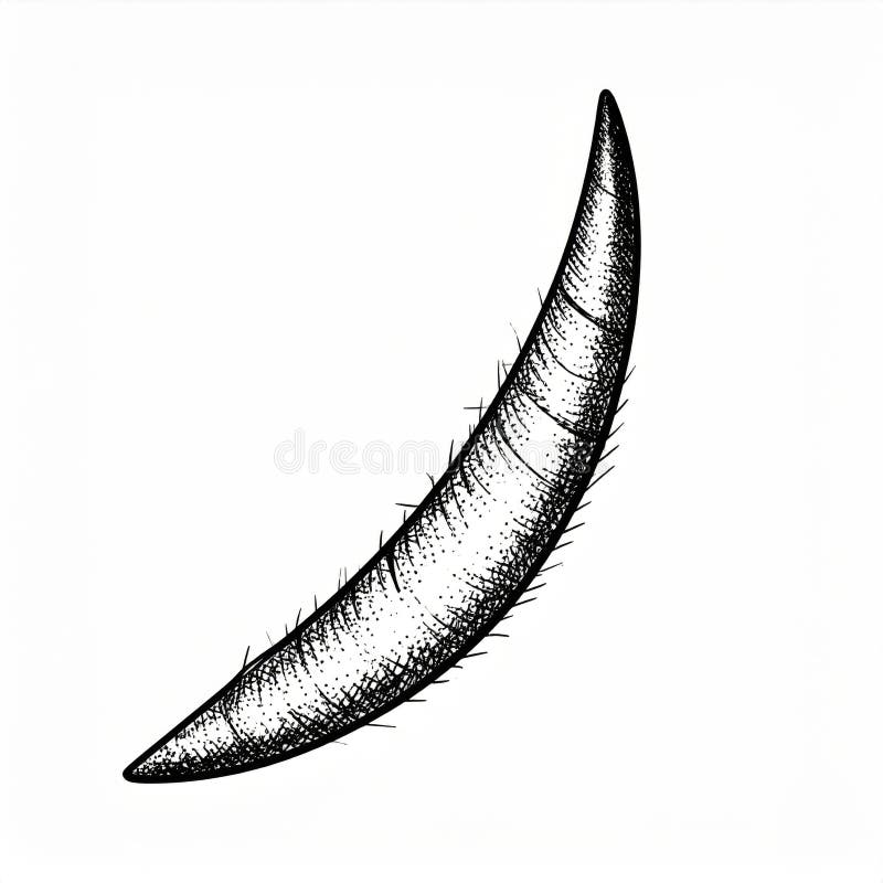 Crescent Shape Monochrome Illustration Stock Illustration ...