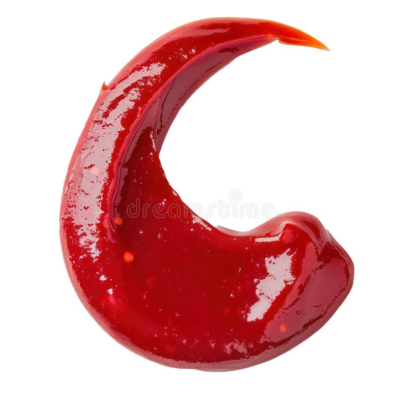 Crescent Shape of Red Ketchup Top View Stock Illustration ...