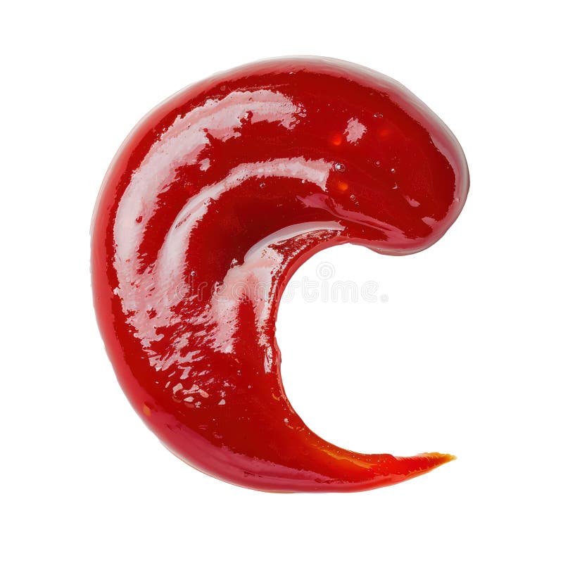 Crescent Shape of Red Ketchup Top View Isolate Stock Photo ...