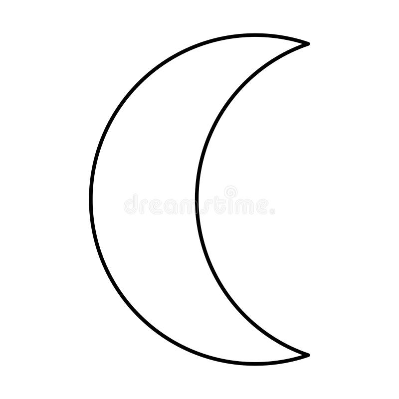 Crescent Shape Symbol Vector Icon Outline Stroke for Creative Graphic ...