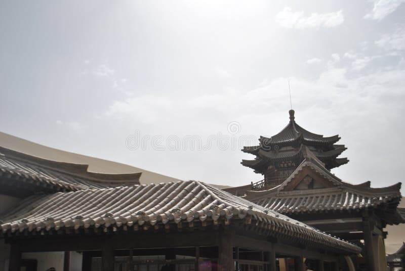 Crescent Spring in Mingsha Mountain in Dunhuang City Gansu Province ...