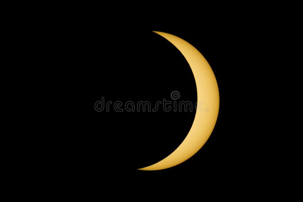 Crescent Sun Behind Moon stock photo. Image of space - 98673586