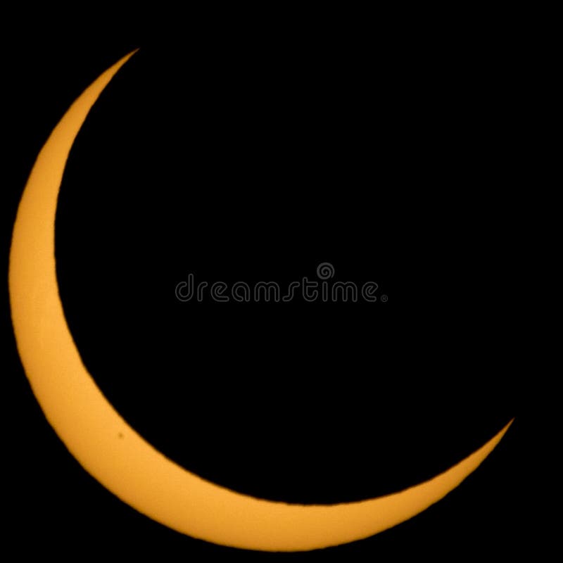 Crescent Sun During A Solar Eclipse Stock Image - Image of border ...