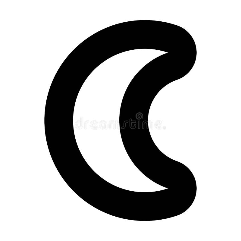 Crescent Symbol Shape Vector Icon for Creative Graphic Design Ui ...