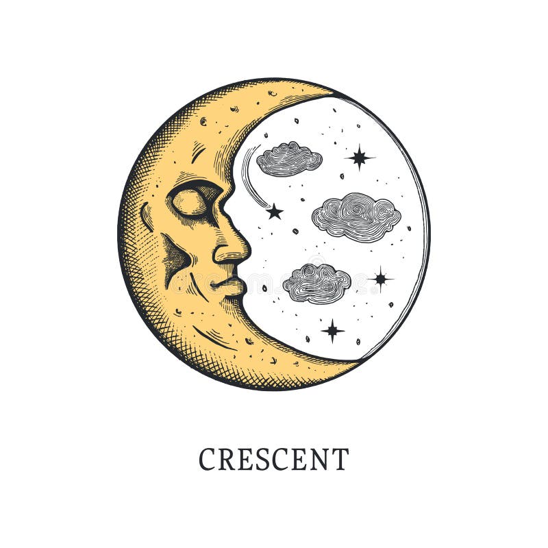 Crescent Vector Illustration. Moon Stock Vector - Illustration of ...