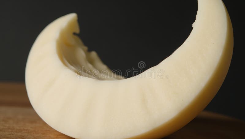 A Crescentshaped Moon Constructed from White Cheese Stock Illustration ...