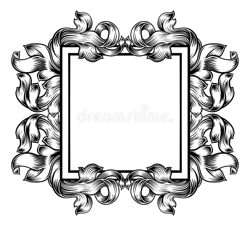 Crest Banner Border Scroll Heraldic Woodcut Frame Stock Vector ... Crest Banner Border Scroll Heraldic Woodcut Frame Stock Vector ...