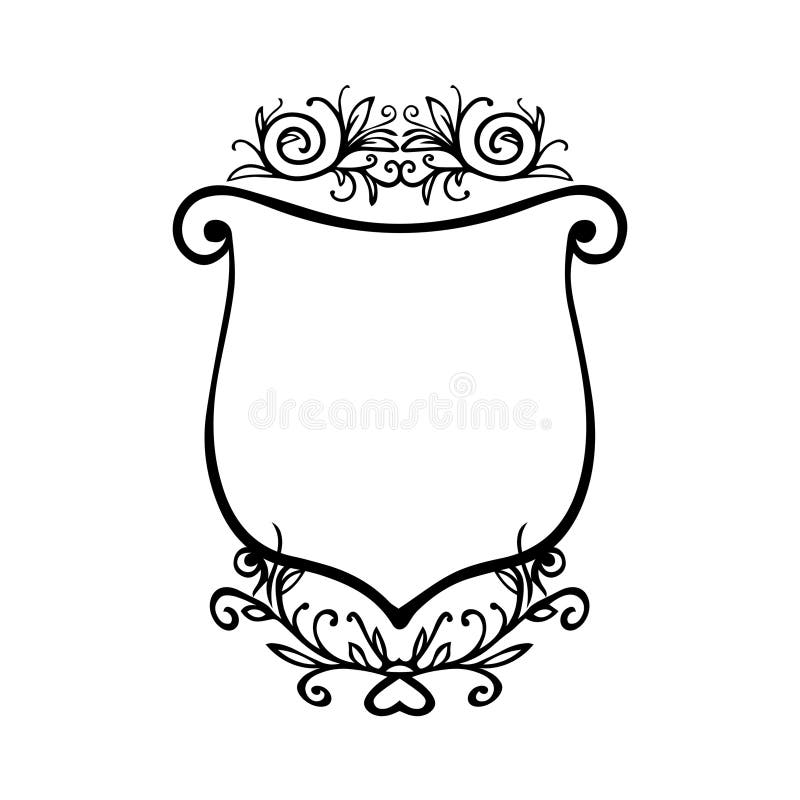 Crest Banner Label Emblem with Ornate for Design Stock Illustration ...