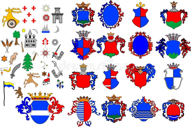 Heraldic Crests/Coat of Arms Eps Stock Vector - Illustration of ...