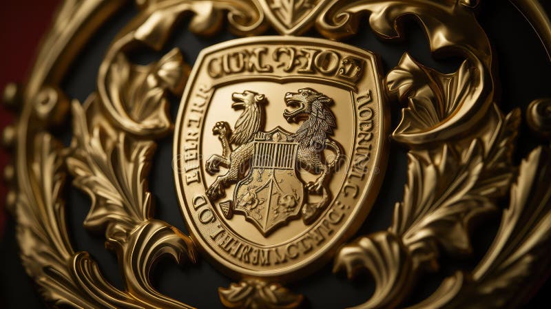 Crest gold emblems stock illustration. Illustration of mark - 360881388