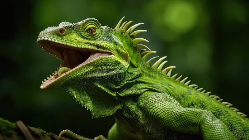 Crest green basilisk stock illustration. Illustration of crest - 369902764