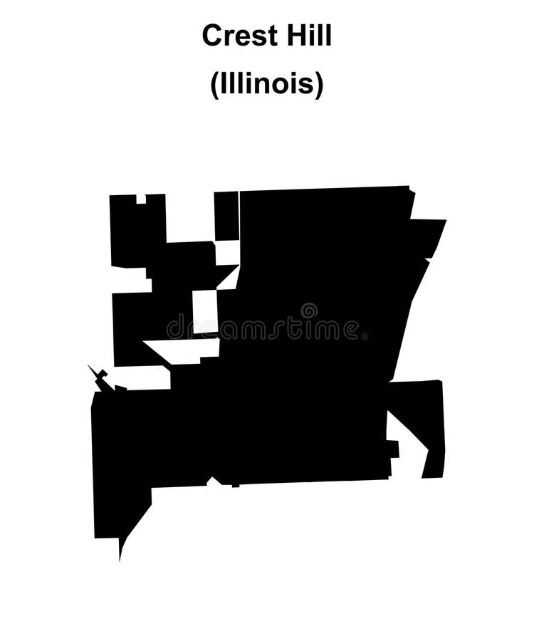 Crest Hill outline map stock vector. Illustration of isolated - 357275263