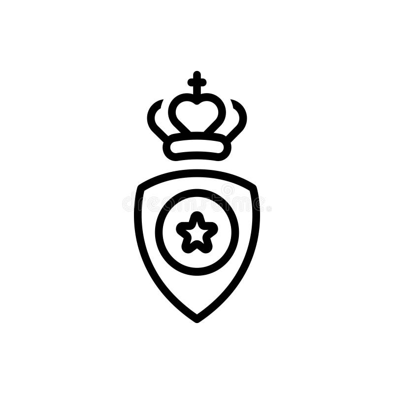 Black Line Icon for Crest, Royal and Monogram Stock Illustration ...
