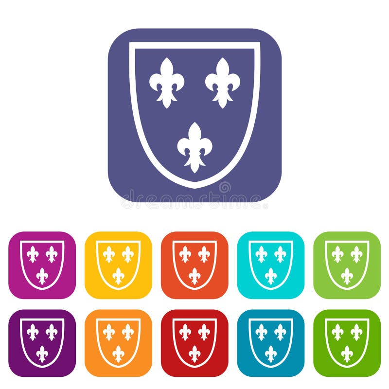 Crest icons set stock vector. Illustration of ornate - 96577355