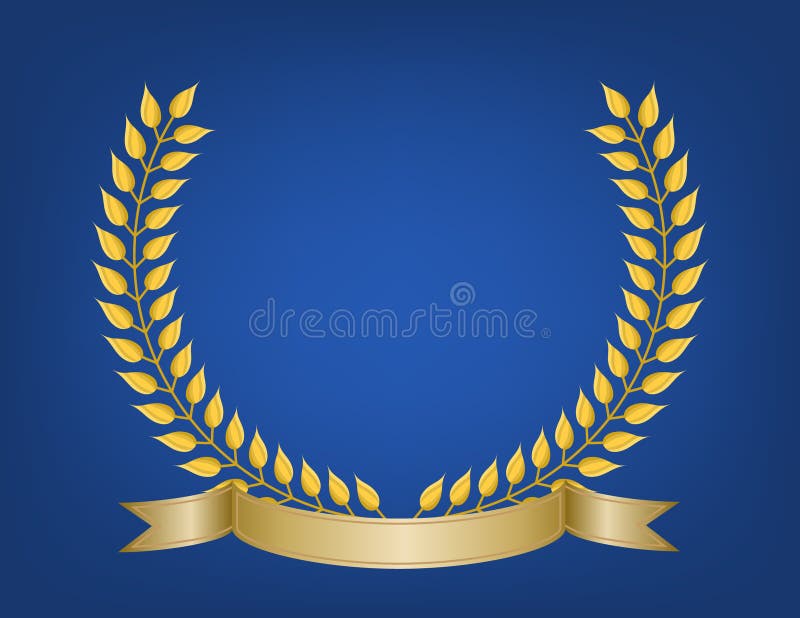 Crest of Leaves and Ribbon stock vector. Illustration of royal - 6296114