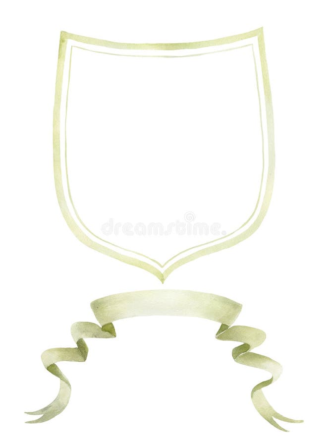 Watercolor Crest with Rose Flowers on the White Background. Stock ...