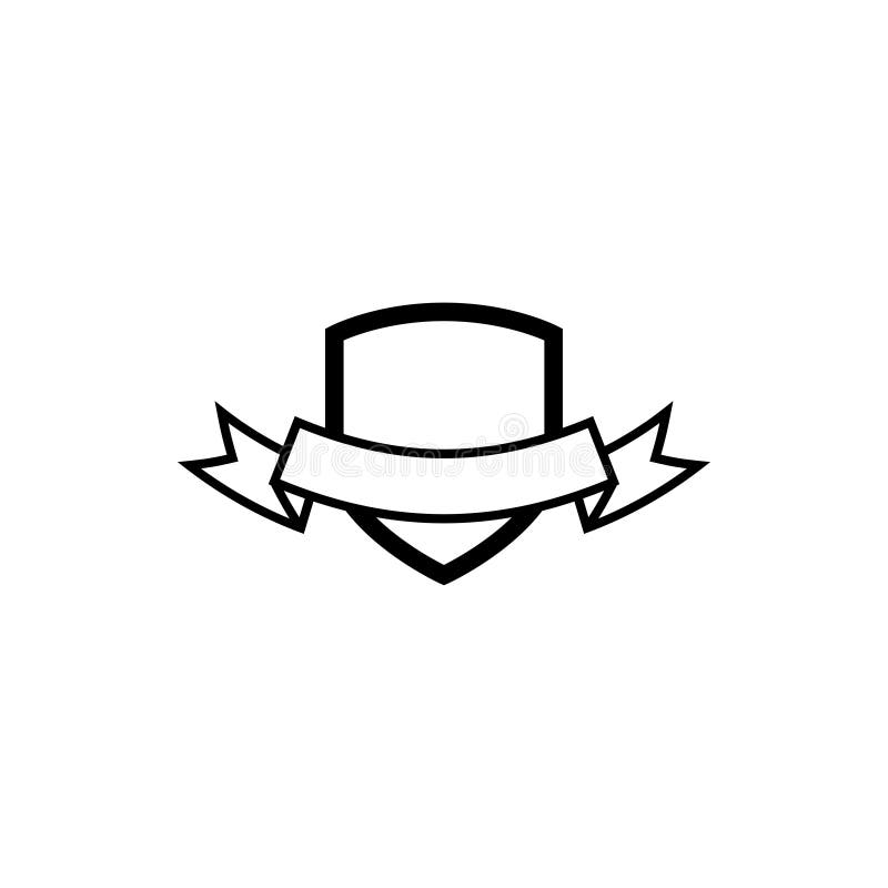 Crest Shield with Ribbon Icon Design Template Vector Stock Illustration ...