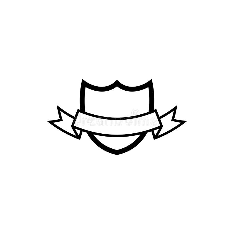 Crest Shield with Ribbon Icon Design Template Vector Stock Illustration ...