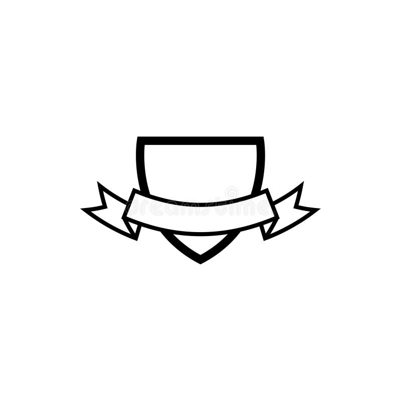 Crest Shield with Ribbon Icon Design Template Vector Stock Vector ...