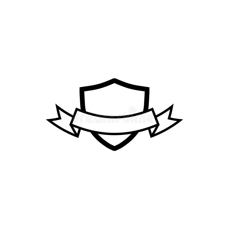 Crest Shield with Ribbon Icon Design Template Vector Stock Vector ...