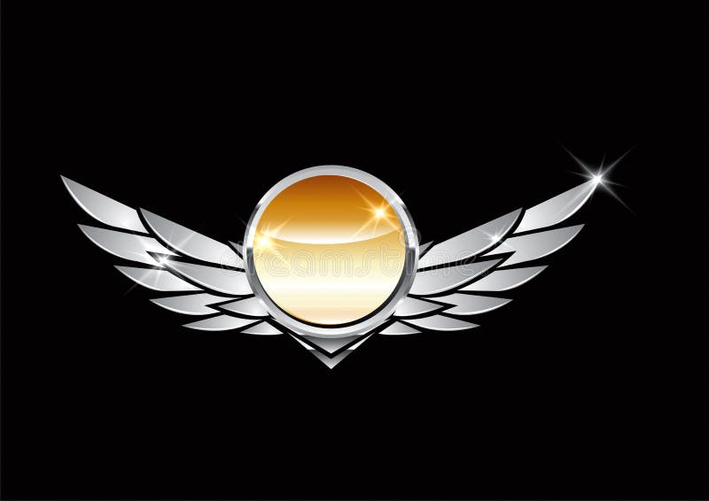 Crest with wings stock vector. Illustration of draw, circle - 10595084