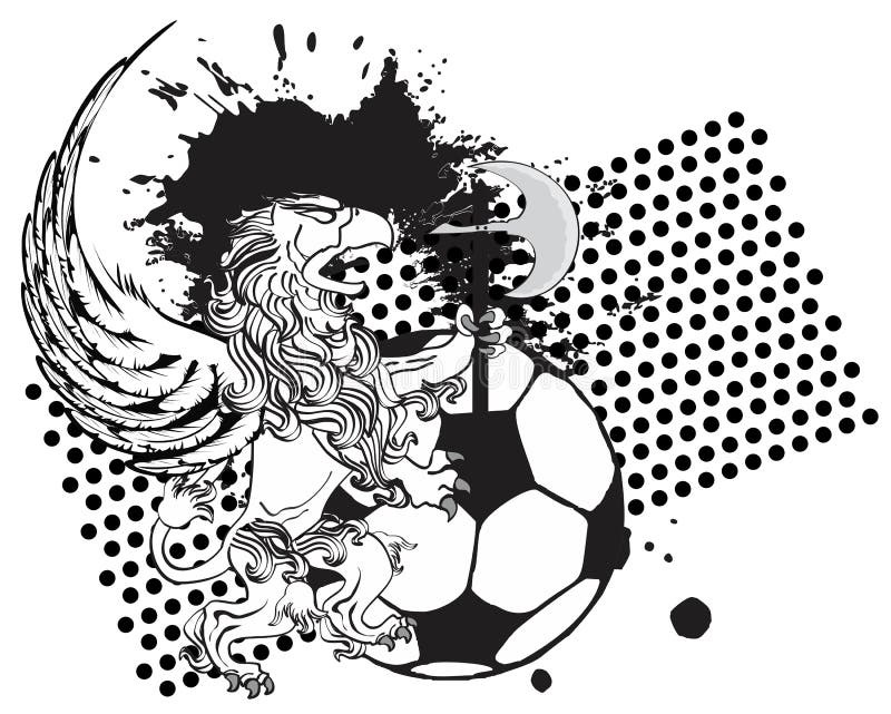 Spada Della Cresta Della Stemma Di Calcio Di Gryphon Illustrazione ...