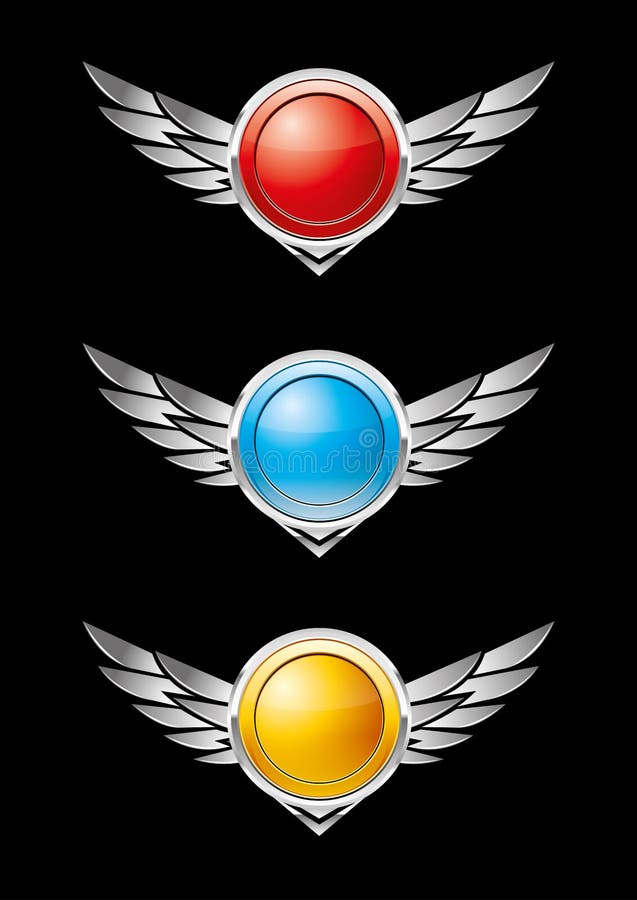 Stemmi con ali illustrazione vettoriale. Illustrazione di moderno ...