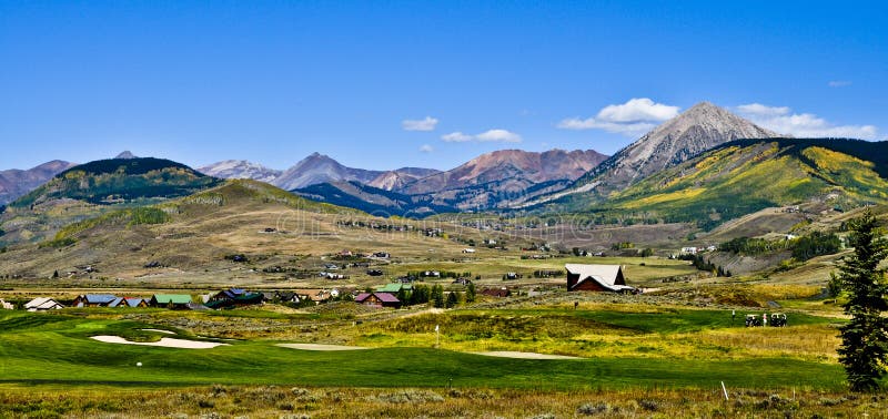 Crested Butte Colorado Mountain Landscape and Wildflowers Stock Image ...