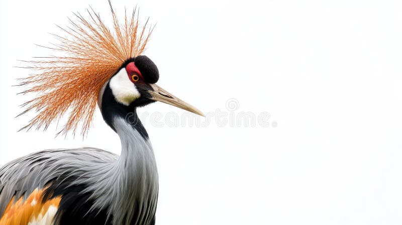 Crested Crane Stands Tall with Its Striking Feathers and Slender Neck ...
