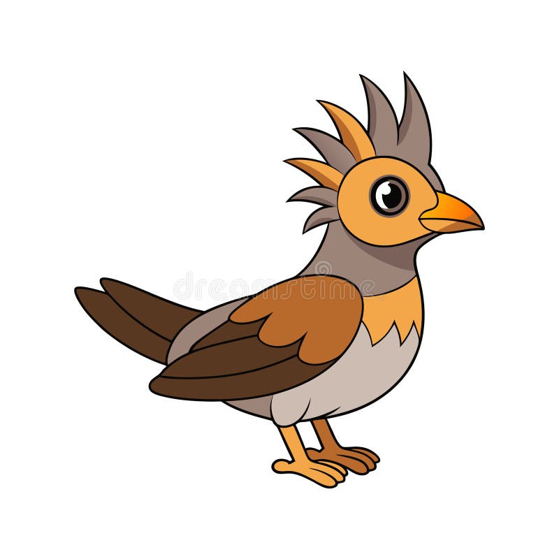 Crested Lark Bird Realistic Illustration Stock Image - Illustration of ...