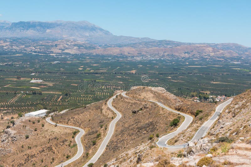 Landscape of Messara Plain. Crete, Greece Stock Photo - Image of cretan ...