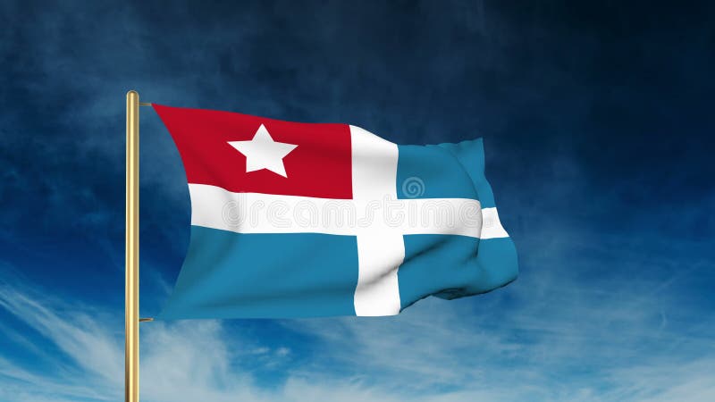 Greece Flag Waving in the Wind. Looping Sun Rises Stock Footage - Video ...