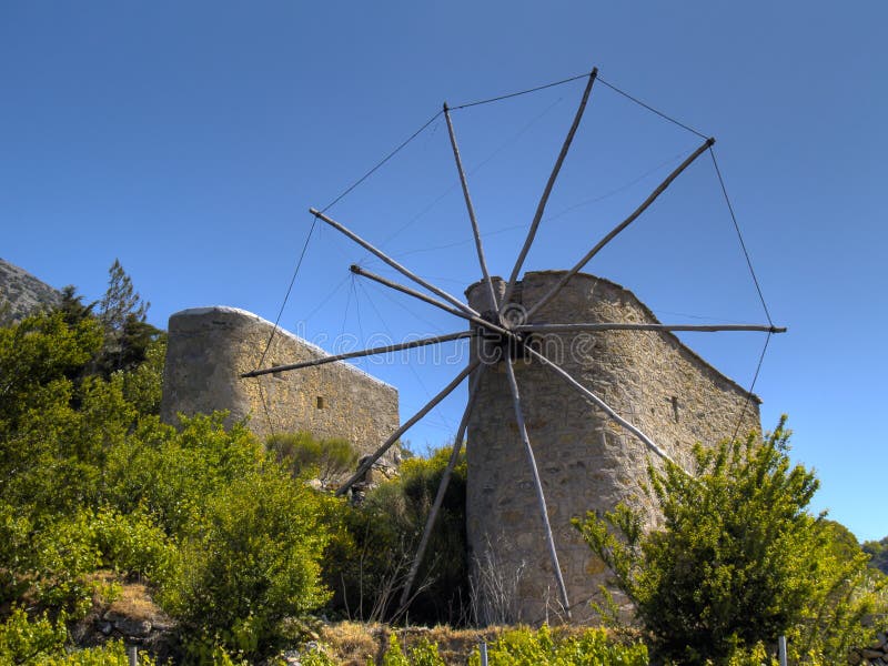 Cretan windmills stock photo. Image of cretan, wind, ruins - 6930528