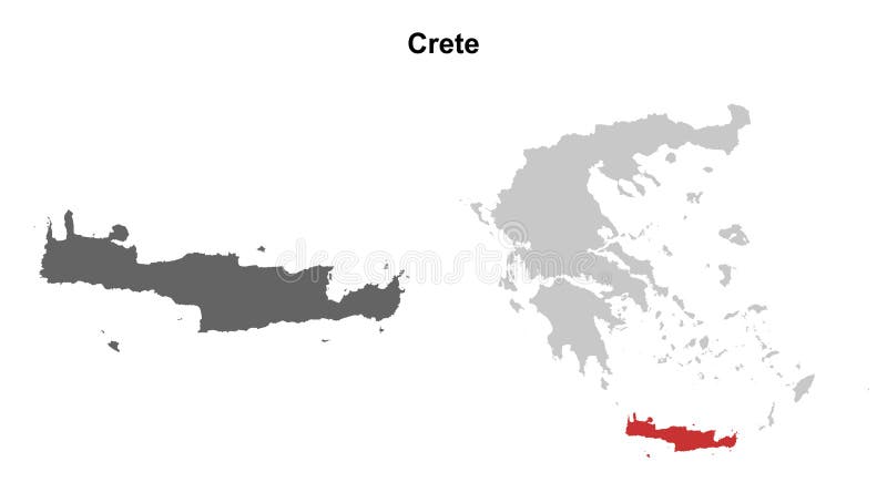 Crete outline map stock vector. Illustration of vector - 378865045