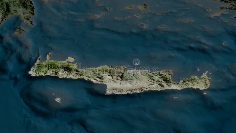 Crete, Greece - Highlighted. Satellite Stock Illustration ...