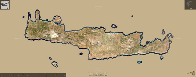 Crete, Greece - Outlined. Grayscale Stock Illustration - Illustration ...